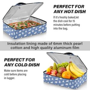 Kcldeci Insulated Thermal Food Carrier Insulated Casserole Carrier for Hot or Cold Food,Sleeping Cats Starry Sky Insulated Tote Bag for Potluck Cookouts Parties Picnic,Lasagna Lugger