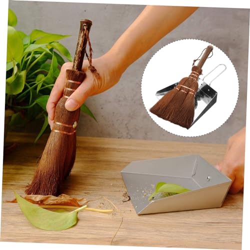 BCOATH 1 Set Pet Cleaning Tool Keyboard Cleaner Brush Household Cleaning Brush Desk Pets Cleaning Kit Pet Cage Cleaning Tool Pet Hair Cleaning Broom Mini Garbage Container Dog Wood Brown