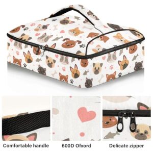 Kcldeci Insulated Thermal Food Carrier Insulated Casserole Carrier for Hot or Cold Food,Cats and Dogs Insulated Tote Bag for Potluck Cookouts Parties Picnic,Lasagna Lugger