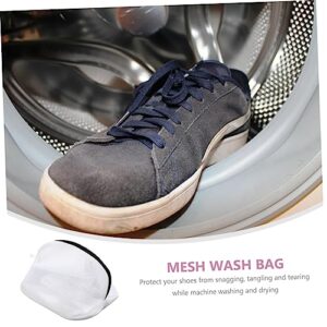 Unomor 2pcs Laundry Bag Wash Bag Mesh Wash Bag Travel Shoe Bags Shoes Washing Bag Sock Sneakers Sneaker Washing Bag Shoes Wash Pouch Sneaker Wash Pouches Stand White