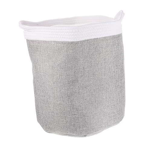 OKUMEYR Laundry Basket Toy Baskets Woven Storage Baskets Wicker Basket Clothes Hamper Wicker Storage Bins Wicker Laundry Hamper Gray Baskets Foldable Clothes Basket Grey Cotton Rope