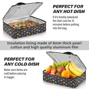 Kcldeci Insulated Thermal Food Carrier Insulated Casserole Carrier for Hot or Cold Food,Cute Cats Kitten Insulated Tote Bag for Potluck Cookouts Parties Picnic,Lasagna Lugger