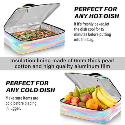 Kcldeci Insulated Thermal Food Carrier Insulated Casserole Carrier for Hot or Cold Food,Sky with Stars and Bokeh Insulated Tote Bag for Potluck Cookouts Parties Picnic,Lasagna Lugger