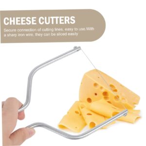 FELTECHELECTR 2pcs Goose Liver Splitter Cheese Slicers Manual Cheese Grater Kitchen Wire Cutter Raclette Butter Steel Slicing Cutter Cheesecake Slicer Butter Wire Cutter Silver Stainless Steel