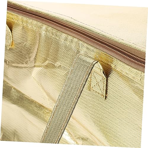 COLLBATH Insulation Insulated Cooler Reusable Food Transport Cooler Insulated Food Insulated Shopping Tote Golden Pearl Cotton Composite Aluminum Insulation Layer