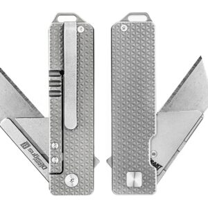 TiRant RAZOR V3 Utility Knife (Stonewashed 6AL-4V Titanium) Elite DUAL-APEX Edition EDC Box Cutter