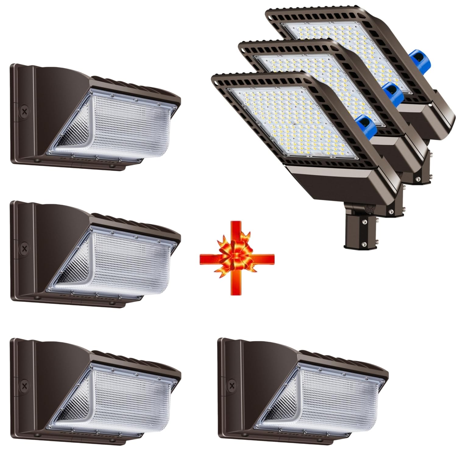 Juyace 150W LED Wall Pack Light 4Pack 300W LED Parking Lot Light with Photoelectric 3Pack