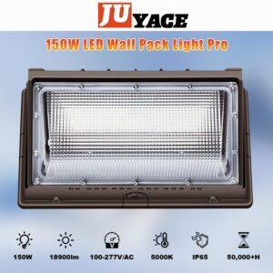 Juyace 150W LED Wall Pack Light with Photoelectric 4Pack 300W LED Parking Lot Light with Photoelectric