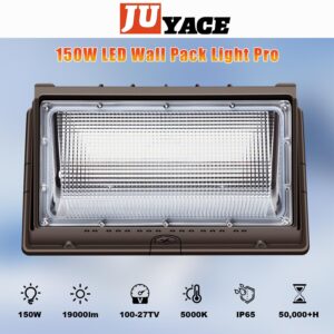 Juyace 150W LED Wall Pack Light 4Pack 300W LED Parking Lot Light with Photoelectric 3Pack