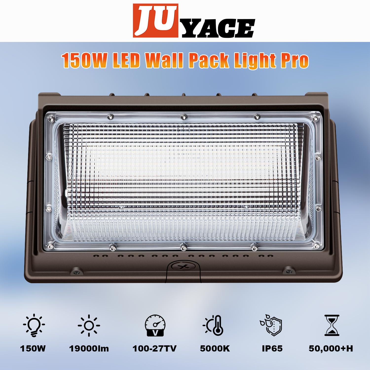 Juyace 150W LED Wall Pack Light 4Pack 300W LED Parking Lot Light with Photoelectric 3Pack