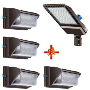 juyace 150w led wall pack light with photoelectric 4pack 300w led parking lot light with photoelectric