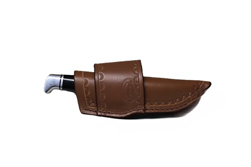 CARL THOMAS LEATHERS Crossdraw knife sheath. quality leather quality stitching. fix blade Nylon stitching. may defeat a 103. Knife holder.