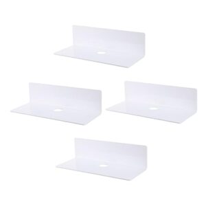 kitandove 4pcs l-shaped storage rack white shelves floating corner shelves floating wall bracket repisas de pared para cuarto wall shelves astetic room decor adhesive wall shelf