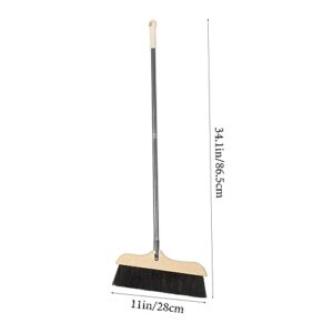 Healeved Sweep Floor Brush Push Broom Dust Broom Garbage Sweeping Tool Long Handle Cleaning Broom Home Broom House Cleaning Tool Floor Cleaning Tool Bristle Broom Floor Wiper Horsetail Hair