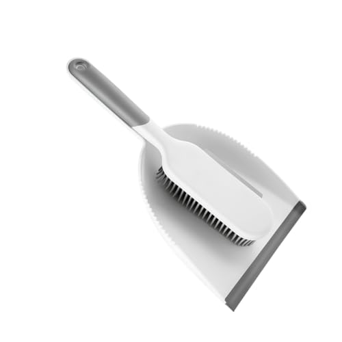 BUTIFULSIC 2 Pcs Set Pp Practical Brush Bed Cleaning Tool Dustpan and Brush White Sweeper Broom