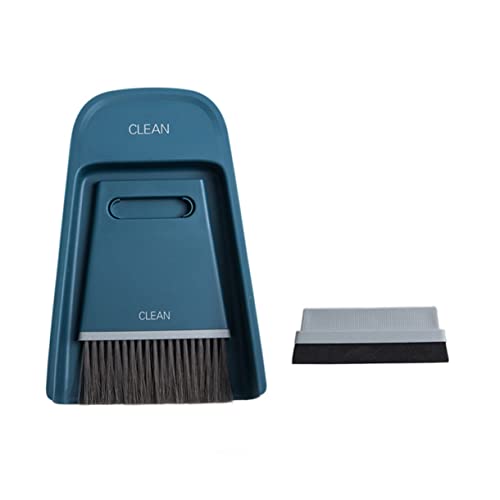 BCOATH 1 Set Cleaning Tools Mini Soft Bristle Broom Cage Cleaner Cleaning Brush Countertop Broom Dustpan Broom and Dustpan Small Dustpan Brush Pan Handled Household Cleaning Supplies Blue