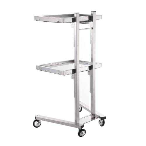 Stainless Steel Salon Cart,Stainless Steel Rolling Cart | Modern Simple Pallet Design Utility Cart on Wheels for Living Room, Bathroom, Kitchen, Bedroom