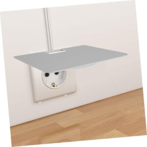 TOGEVAL Wall Bracket Over Socket Holder Wall Mount Router Shelf Wall Outlet Shelf Over Outlet Shelf Multifunctional Outlet Storage Rack Tv Mount Shelves for Wall Outlet White Plastic