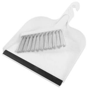 coolhiya 1 set mini table broom whisk broom small detail brush keyboard dust brush broom and dustpan cleaning broom dustpan keyboard dust remover multi-function whisk broom plastic white