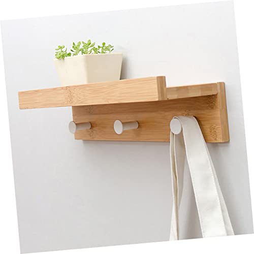 ORFOFE 1set Hook Shelf Shelf Wall Hanging Baskets for Storage Door Storage Basket Plant Wall Hanger Creative Floating Holder Tray Decor Wall Mounted Clothing Rack Plant Hooks Khaki