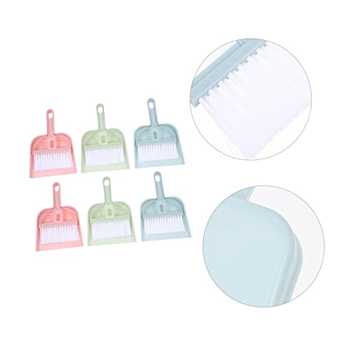 Gogogmee 6 Sets Pet Broom Tiny Keyboard Tiny Dustpan and Brush Desktop Cleaning Broom Household Brooms Desktop Cleaning Tools Mini Broom and Dustpan Cage Cleaner Household Cleaning Brush Pp