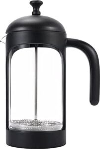 multifunction french press coffee maker with shockproof glass pot and plunger filter manual press coffee maker for ground beans espresso tea(600ml)