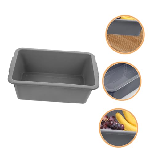 PRETYZOOM 3pcs Commercial Bus Tub Wash Basin Tub Grey Plastic Bus Tub Washing Basin Tub Pp