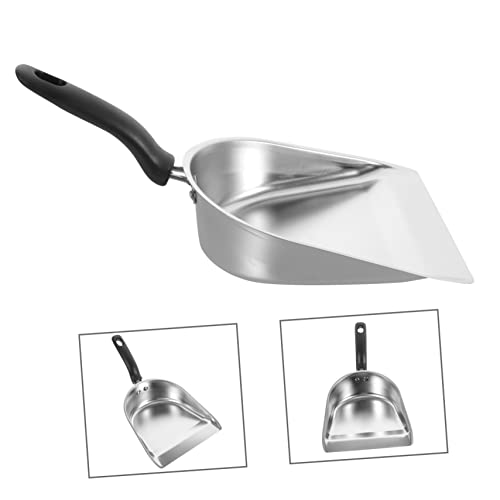 BCOATH Dustpan and Shovel Set Wide Dust Pan Portable Pet Cleaning Shovel Outdoor Dustpan Flask Dustpan with Handle Standing Scooper for Dust Decorating Scoops Industrial Bakelite Silver