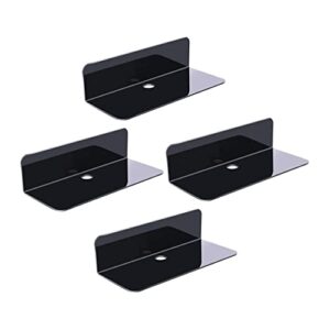 okumeyr 4pcs l-shaped storage rack astetic room decor adhesive shelf stick on shelf apothecary jars with lids wall floating shelves wall hanging decor goblincore room decor black