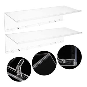 CORHAD 2pcs Wall Shelf Small Floating Shelves Bathroom Floating Holder Hanging Shelves for Wall Hanging Decor Black Floating Shelves Wall Display Shelf Basket Shelves Acrylic Transparent