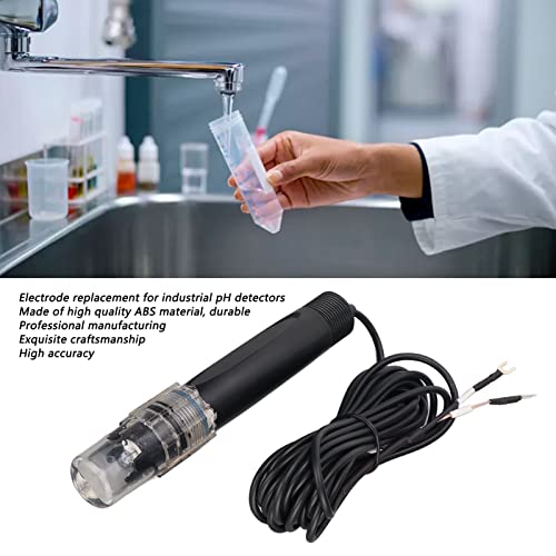 pH Meter, pH Electrode Probe, Industrial PH Detectors, ABS Material 5 Meters PH Electrode for Aquarium Hydroponics Plant Pool