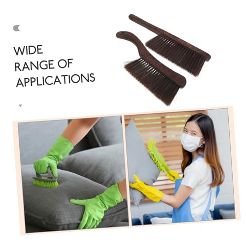 KOMBIUDA 2pcs Bed Brush Broom Car Brush Furniture Brush Keyboard Brush Cleaning Scrub Brush Whisk Broom Window Cleaning Brush Small Broom Wooden Cleaning Brush Car Cleaning Brown