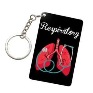 nfdwl respiratory therapist stethoscope glossy rectangular acrylic keychain sleek modern key accessory men women 2x3in