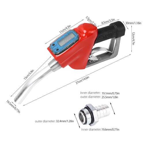 Brilluxa Turbine Flow Meter Sensor Indicator Electronic LED Digital LCD, Flow Meter Sensor Indicator Electronic LED Digital LCD for Petrol Oil