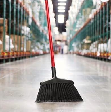 Commercial Wide Commercial Angle Broom, 55" Length, 15" Width, Black/Red (6)