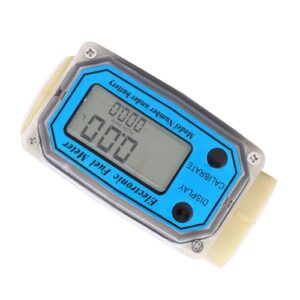 Baxnore 10‑90L / min 1in BSPT Flowmeter, Mini Digital Worm Wheel Flowmeter, Kerosene Fuel Flowing Meter, Digital Fuel Meter for Measure Kerosene Gasoline