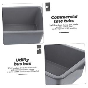 WHAMVOX Bus Tub Bin Commercial Tote Tubs Washing Basin Tub Utility Tote Busser Commercial Tote Tub for Home Rectangular Foot Soak Tub Bucket Dish Washing Tub Collapsable Pan Plastic Grey