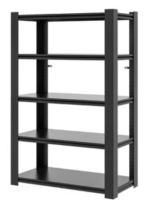 dartiia 72" h garage shelving 3000lbs heavy duty storage shelves adjustable 5 tier metal shelves for storage garage industrial shelving utility racks,23.9" d x 40" w x 72" h,black