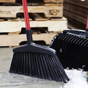 Commercial Wide Commercial Angle Broom, 55" Length, 15" Width, Black/Red (6)