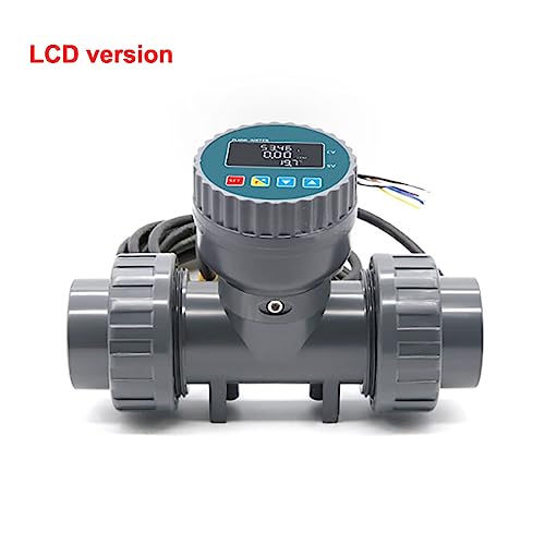 FDAVDNMG DN25-80 High Precision Smart Digital Display Flowmeter RS485 LCD Electronic Flowmeter PVC Flow Sensor for Farm/Garden Irrigation 1Pcs(Without Display,3)