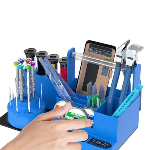 Screwdriver Storage Rack, Magnetic Screwdriver Holder, Rotating Workbench Organizer, Tweezers Storage Holder, 360 Degree Rotating Magnetic Screwdriver Holder for Workbench Organization