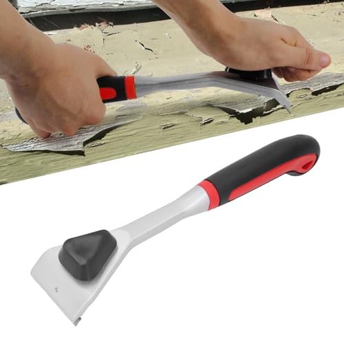 Paint Carbide Scraper, TPR Handle Ergonomic Tool for Wood Glue Resin, Circular Grip Paint Scraping, Disassemblable Blades for Multiple Tasks, Alloy