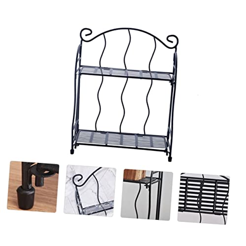 VOSAREA 1pc Black Office Shelf Metal Sheet Sundries Holder Storage Racks Toiletry Holder Rack