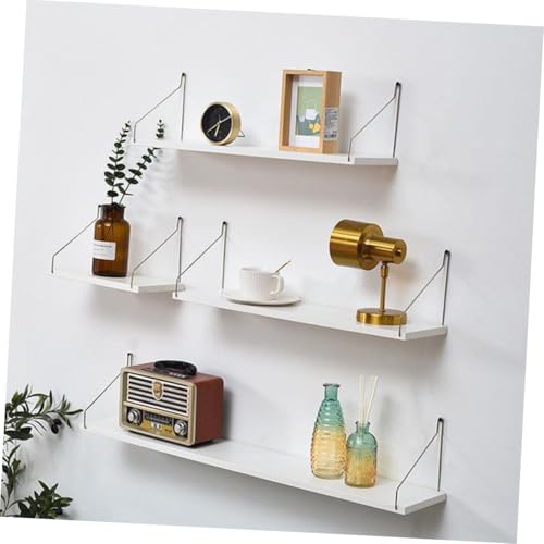 HOLIDYOYO 3pcs Shelf DIY Floating Wall Storage Mounted Shelves for Storage Hanging Holder Hanging Wall Plants Bookshelves Wall Mounted Home Decor Wall Mount Shelves Storage Rack Board White