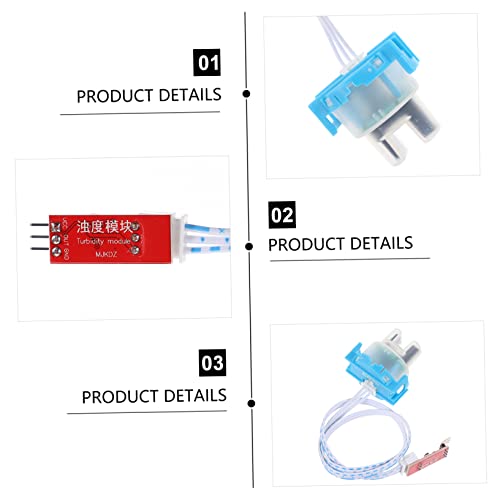 HOMOCONO Module Turbidity Experiment Turbidity Sensor Detection Turbidity Value Detection Water Quality Detection Dishwasher Turbidity Sensor Turbidity Testing 3.3-5v Turbidity Plastic Blue