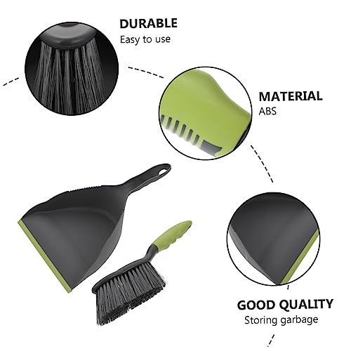 Gogogmee 1 Set Desktop Sweeping Set Screen Keyboard Mini Clean Keyboard Small Desk Broom Mini Cleaning Tool Household Cleaner Broom with Mini Brush Desktop Sweep Broom Whisk Pan Abs