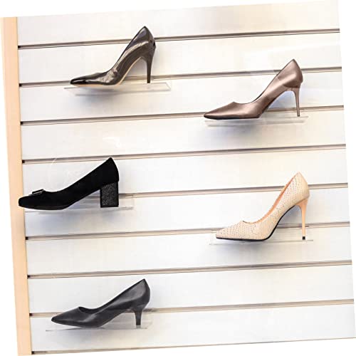 Unomor 6pcs Slot Display -Mounted Shelves Floating Shoe Display Shelves Wall Shelves for Shoes Wall Mounted Shelves Shoe Shelves for Wall Shelf Retail Shelves Transparent Plastic