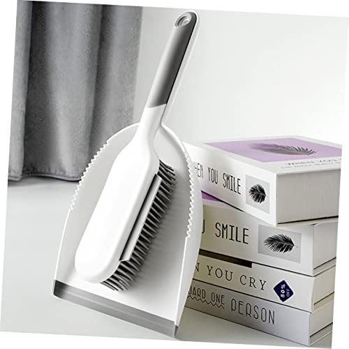 BUTIFULSIC 2 Pcs Set Pp Practical Brush Bed Cleaning Tool Dustpan and Brush White Sweeper Broom