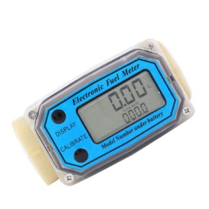 Baxnore 10‑90L / min 1in BSPT Flowmeter, Mini Digital Worm Wheel Flowmeter, Kerosene Fuel Flowing Meter, Digital Fuel Meter for Measure Kerosene Gasoline