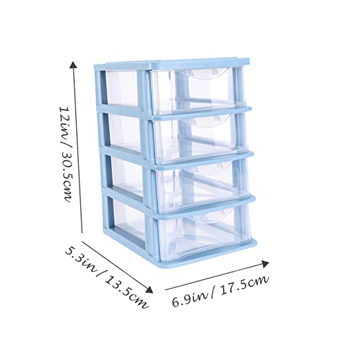 OHPHCALL 1pc Box Shelf Storage Box Makeup Drawer Organizer Kitchen Office Storage Cabinet Organizer Drawer Storage Clear Shelves Units De Clothes Dresser Makeup Storage Case Plastic Pp Blue